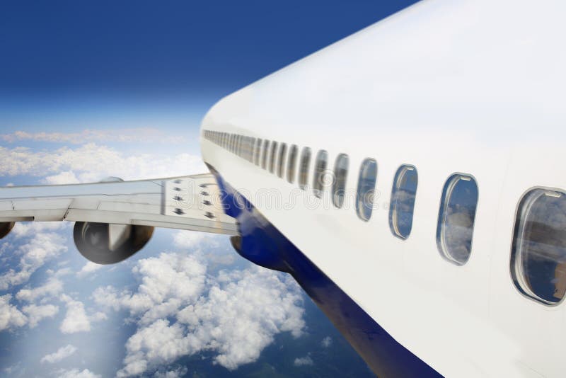 Passenger Plane is Flying High Stock Photo - Image of flying, clouds ...