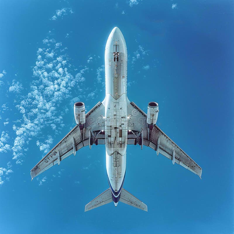 Passenger Plane Flying High in a Blue Sky. Stock Illustration ...