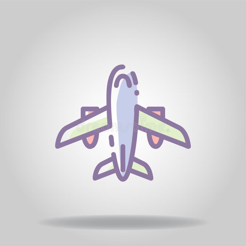 Passenger Plane Icon or Logo in Pastel Color Stock Vector ...