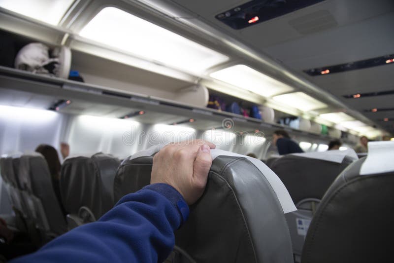 A Passenger Plane. Interior Stock Photo - Image of seat, economy: 317837748