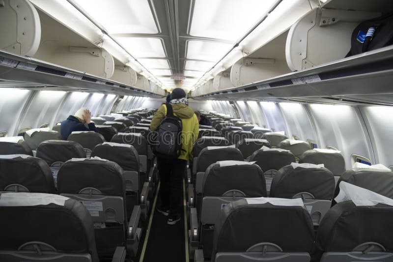 A Passenger Plane. Interior Stock Image - Image of aircraft, plane ...