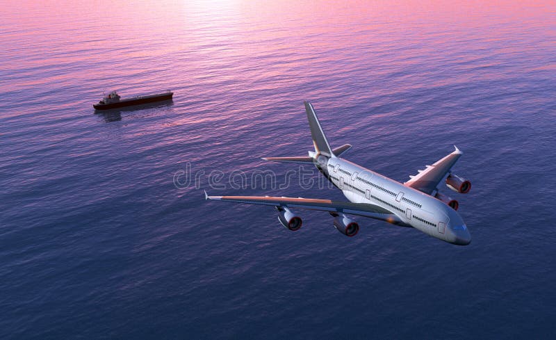 A passenger plane stock illustration. Illustration of landscape - 31725351