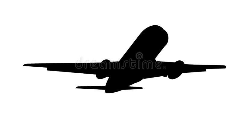 Passenger plane silhouette stock vector. Illustration of airliner ...