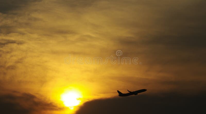 A Passenger Plane Takes Off during the Day. Stock Photo - Image of wall ...
