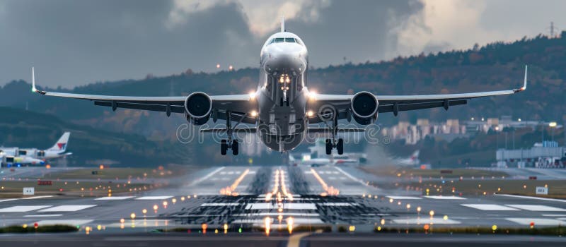 Passenger Plane Taking Off from the Airport Stock Illustration ...