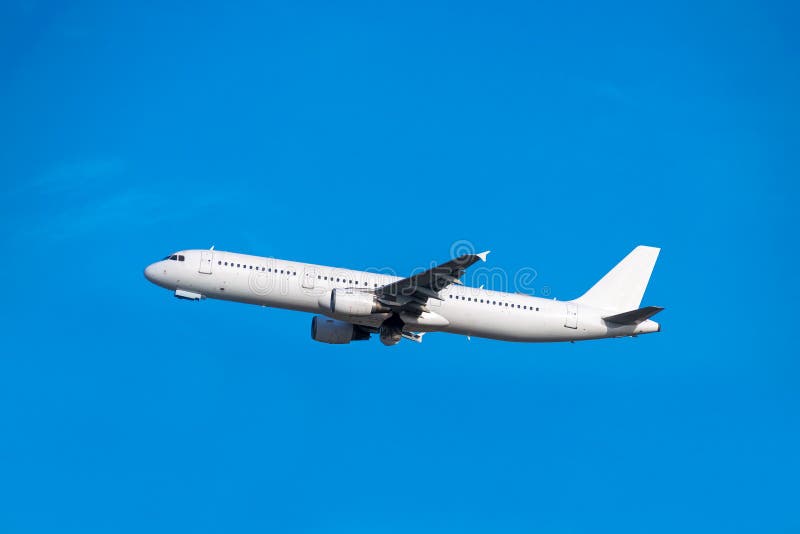 Passenger plane takeoff stock photo. Image of aviation - 168739626