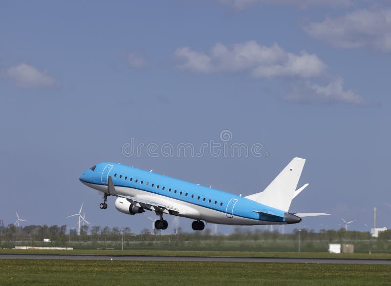 Passenger Plane Taking Off from the Runway, Schiphol, Amsterdam, the ...