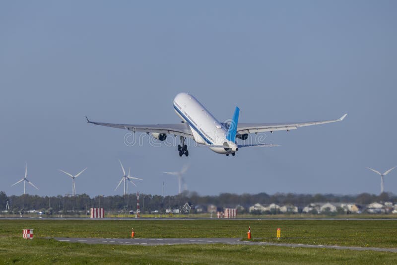 Passenger Plane Taking Off from the Runway, Schiphol, Amsterdam, the ...