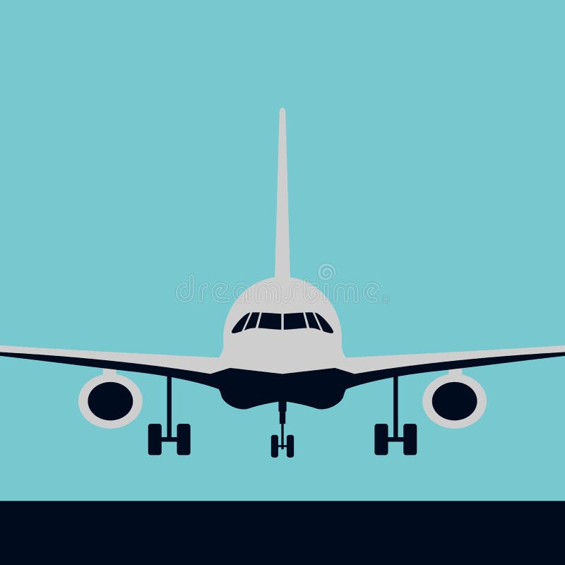 Passenger Plane Vector Illustration Flat Style Front Stock Vector ...