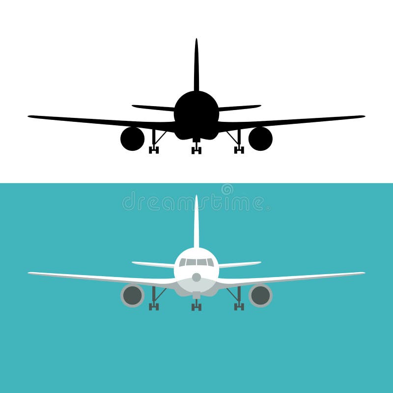 Passenger Plane Vector Illustration Flat Style Front Stock Vector ...