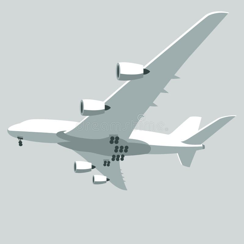 Passenger Plane Vector Illustration Flat Style Profile Stock Vector ...