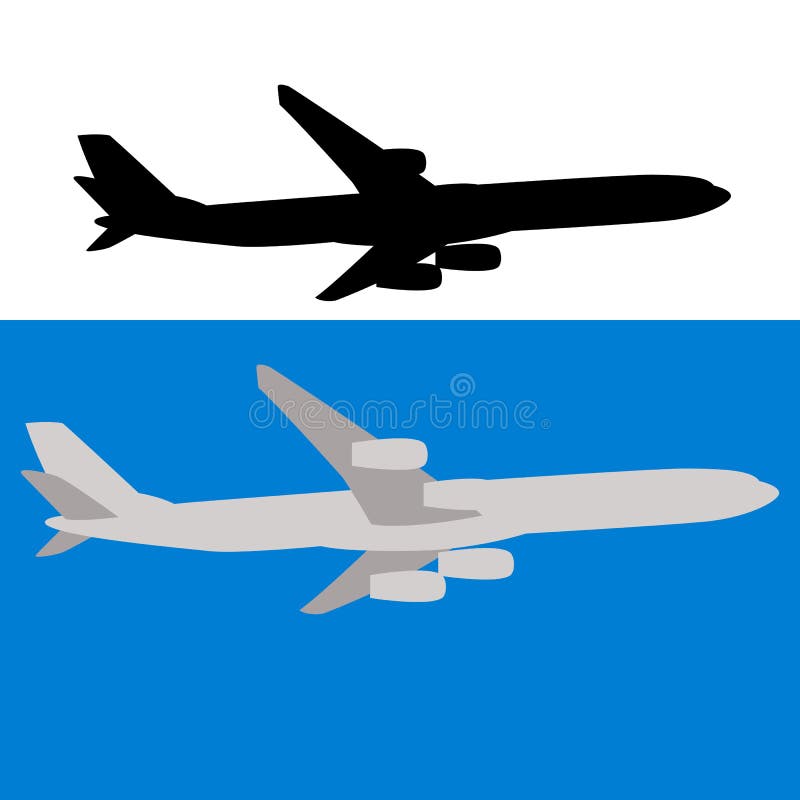 Passenger Plane Vector Illustration Flat Style Profile Stock Vector ...