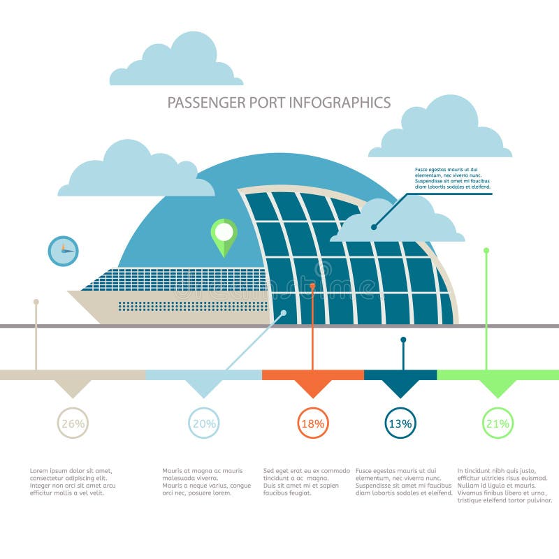 Sea Port Infographics Set stock vector. Illustration of nautical - 62447683