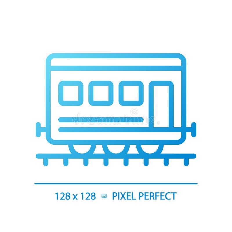 Passenger Railroad Carriage Pixel Perfect Gradient Linear Vector Icon ...