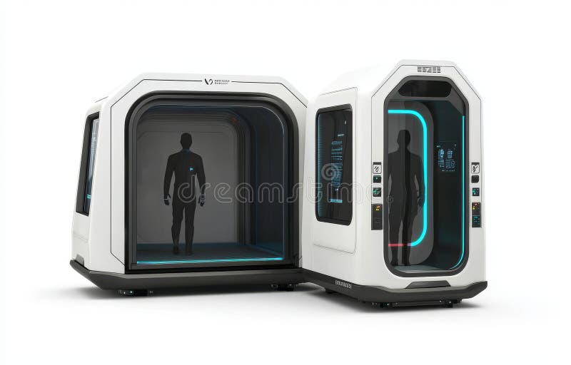 Passenger Security Gates at Airports or Walk-through Scanners Stock ...