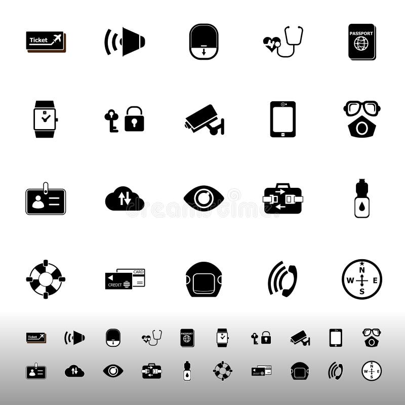 Safety Icons with Reflect on White Background Stock Vector ...