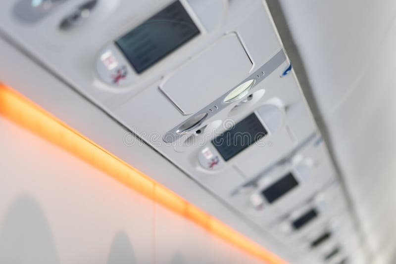 Modern Passenger Aircraft Cabin Details Passenger Service Unit Panel No ...