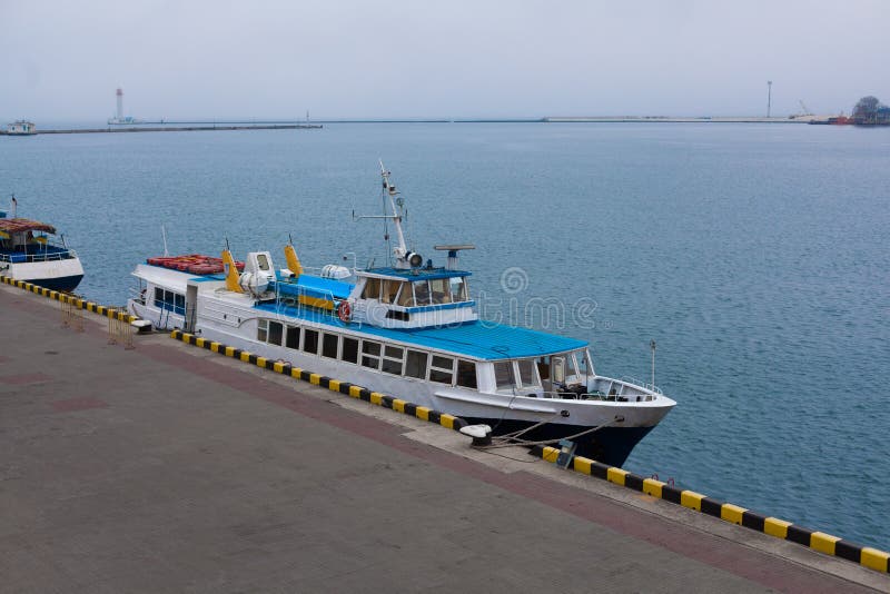 Passenger Ship Anchored in Port Stock Image - Image of liner, energy ...
