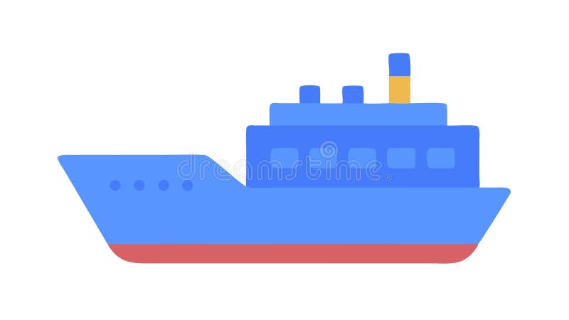 Passenger Ship Ferry Flat Vector Icon, Vector Design Generative AI ...