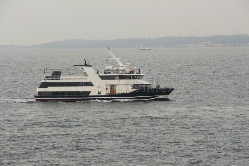 Cargo Ferry Floating in the Sea Stock Photo - Image of landscape, ship ...