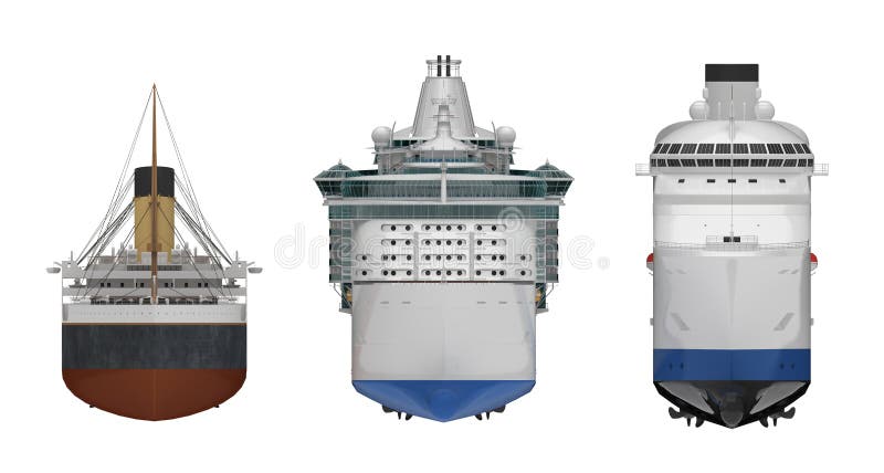 Passenger Ship Front View Isolated on White 3d Rendering Stock ...