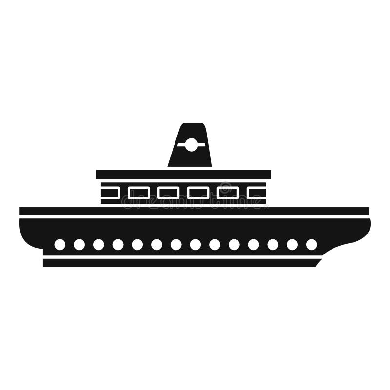 Passenger Ship Icon, Simple Style Stock Vector - Illustration of black ...