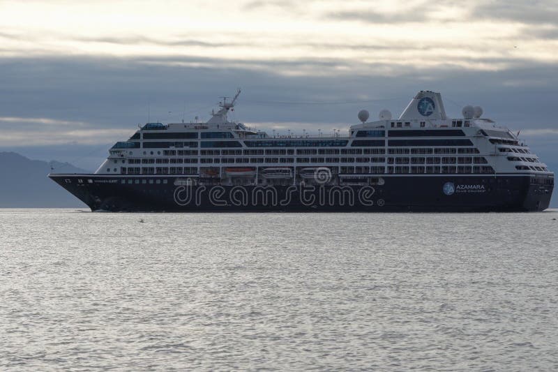 Passenger Ship Liner Azamara Quest Sailing in Pacific Ocean on ...
