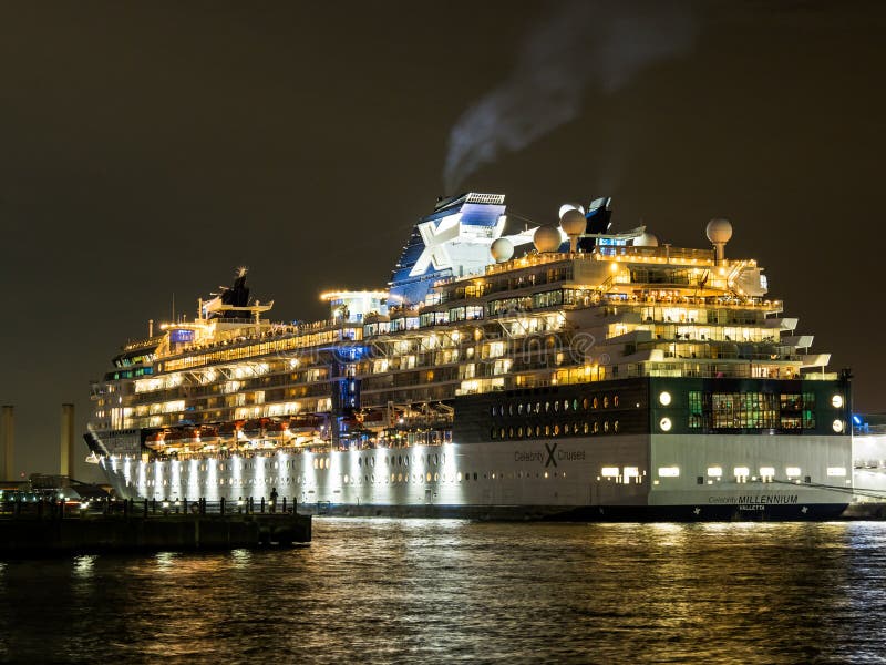 Passenger ship Night view editorial stock photo. Image of night - 123273958