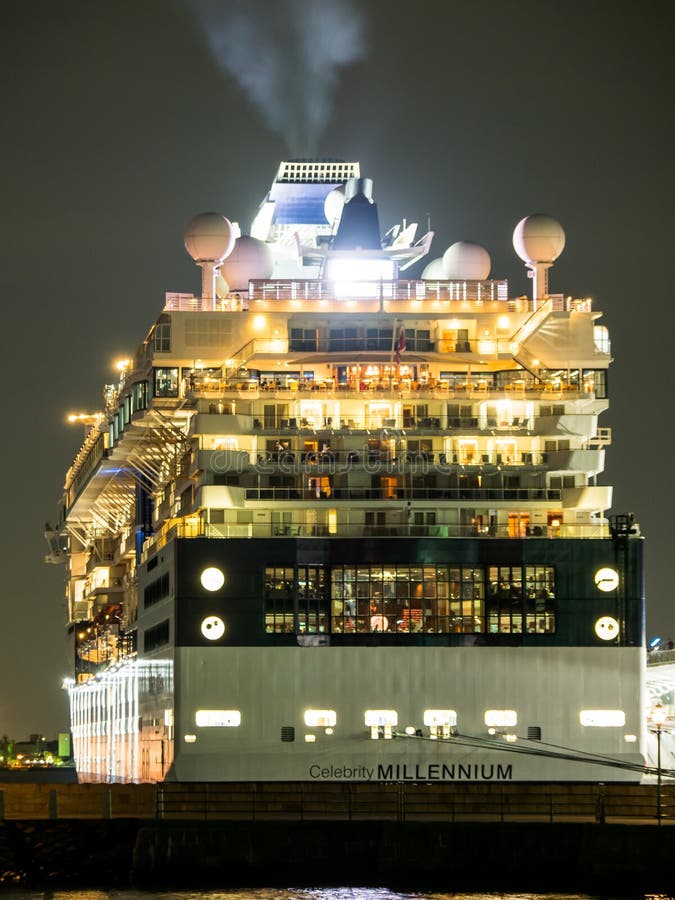 Passenger ship Night view editorial photo. Image of ship - 123273961