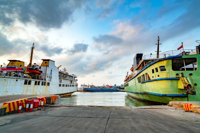 Large Passenger Ship on the Pier Stock Image - Image of tourism ...