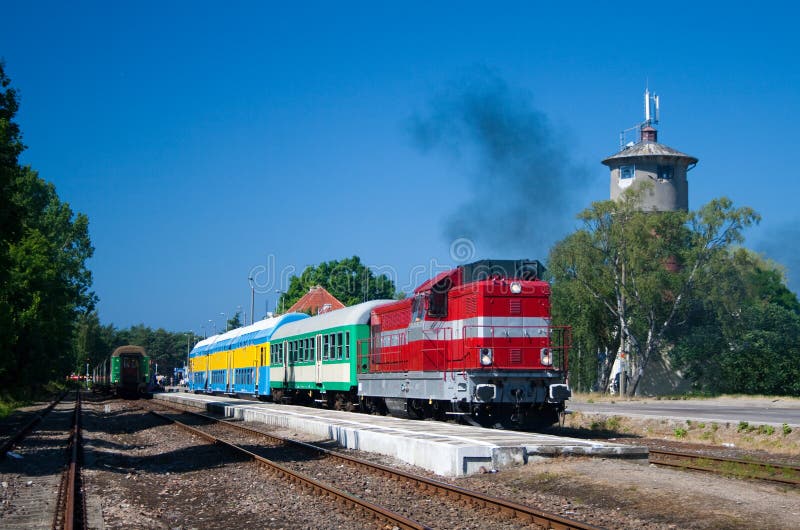 Passenger train stock image. Image of locomotive, railroad - 15212909