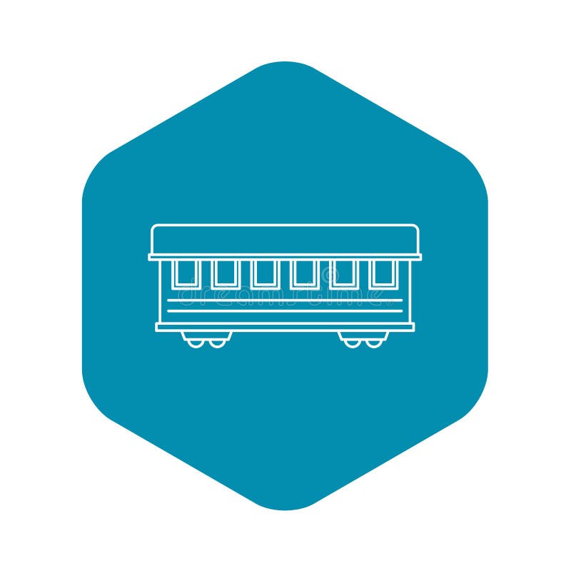 Passenger Train Car Icon, Outline Style Stock Vector - Illustration of ...