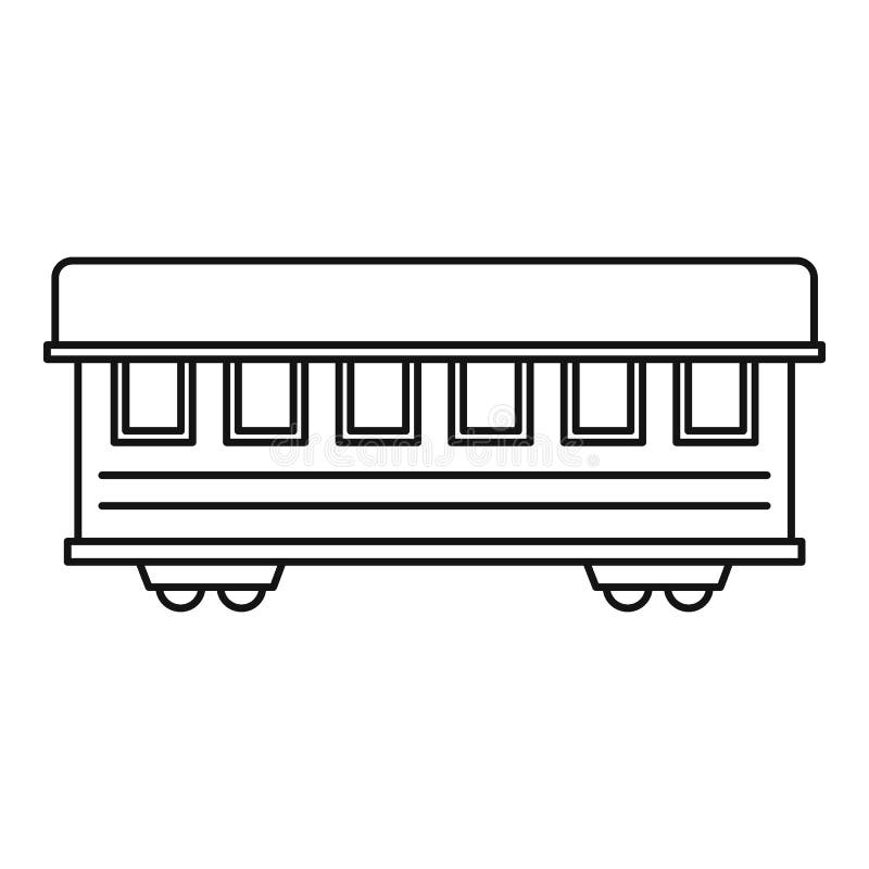 Passenger Train Car Icon, Outline Style Stock Vector - Illustration of ...
