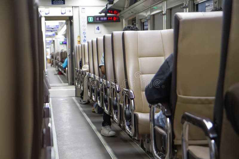 Passenger Train with Empty Seats Stock Photo - Image of transport ...