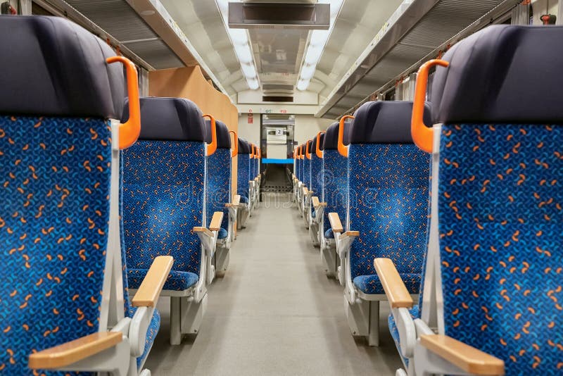 Passenger Train interior stock image. Image of railroad - 164239487