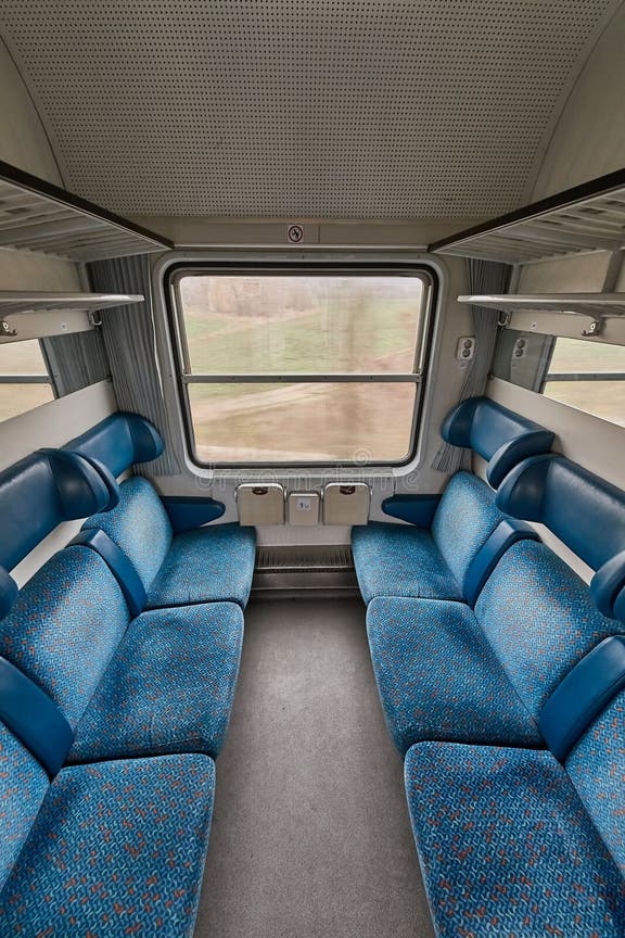 Passenger Train Interior Empty Stock Photo - Image of cabin, passenger ...