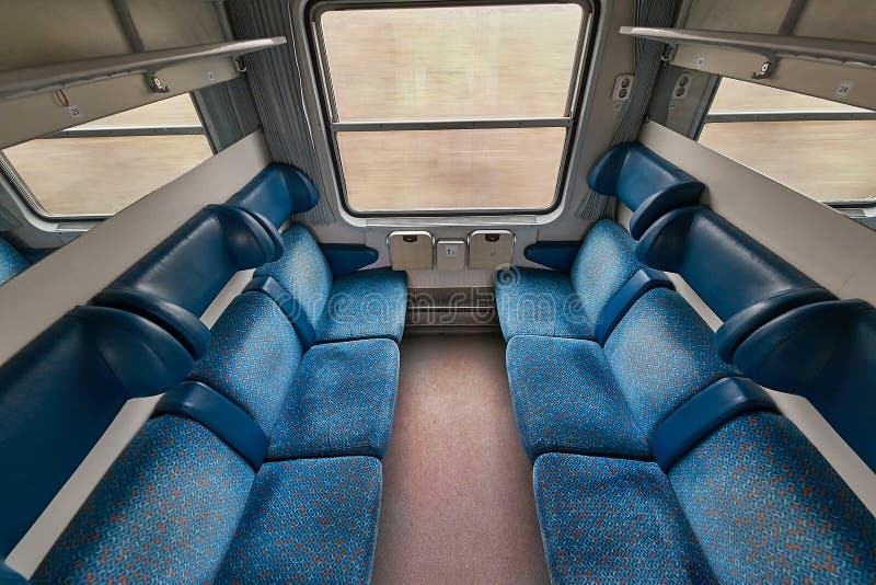 Passenger Train Interior Empty Stock Photo - Image of industrial ...