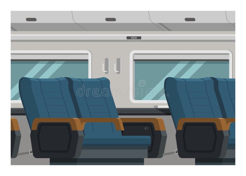 Passenger Train Interior. Simple Flat Illustration. Stock Vector ...