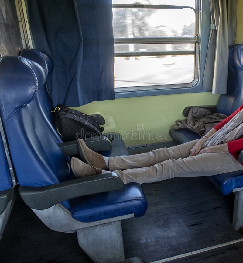 Passenger Train on the Railway. Railway Transport Stock Photo - Image ...