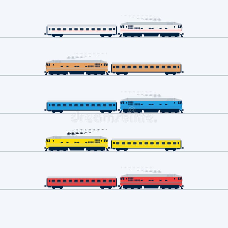 Passenger Train Side View Rail Transport Free Stock Vectors