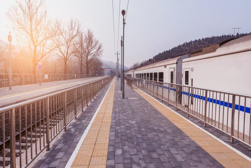 Passenger Train Stands by the Platform Stock Photo - Image of passenger ...