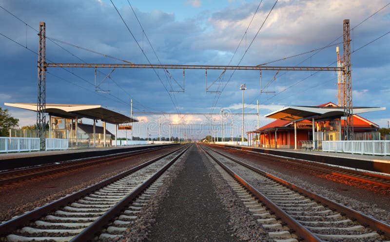 Passenger train station stock image. Image of clouds - 21053107