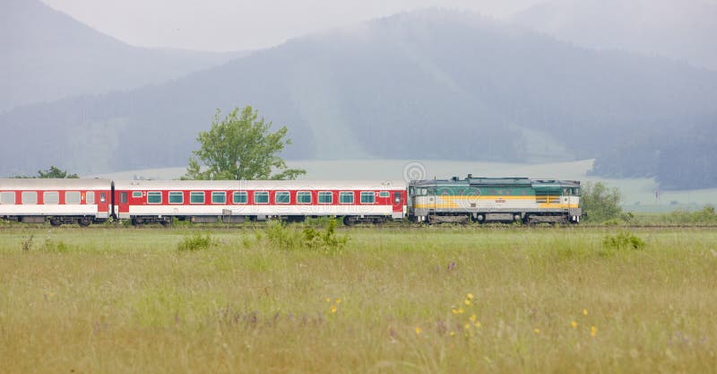 Passenger Train, Strazovske Vrchy, Slovakia Stock Photo - Image of ...