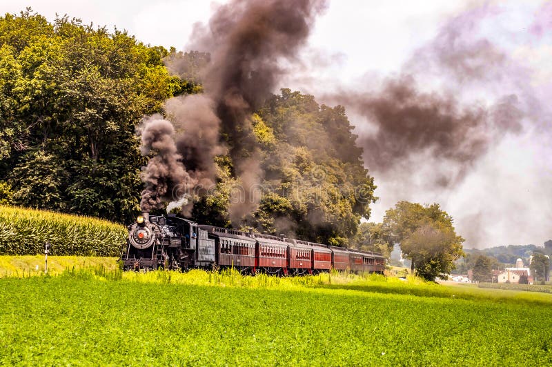 Passenger Train Waiting on a Summer Day Stock Image - Image of ...