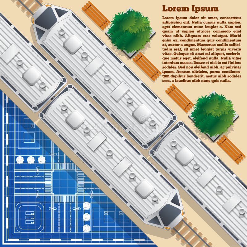 Passenger Trains on the City Plan. Stock Vector - Illustration of ...