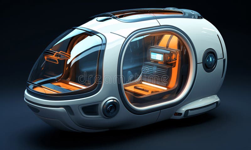Passenger Transport Capsule. the Ergonomic Vehicle of the Future Stock ...