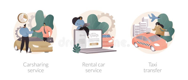 Passenger Transportation Services Abstract Concept Vector Illustrations ...