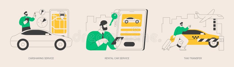 Passenger Transportation Services Abstract Concept Vector Illustrations ...