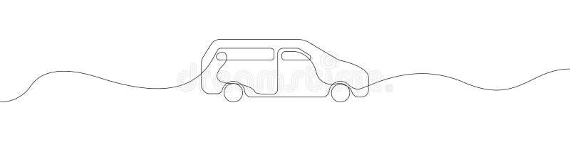 Passenger Van Icon Line Continuous Drawing Vector. One Line Minivan ...