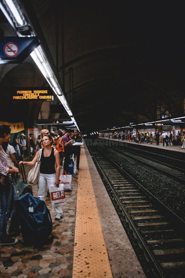 Passenger Waiting for Train in Train Station Editorial Stock Image ...